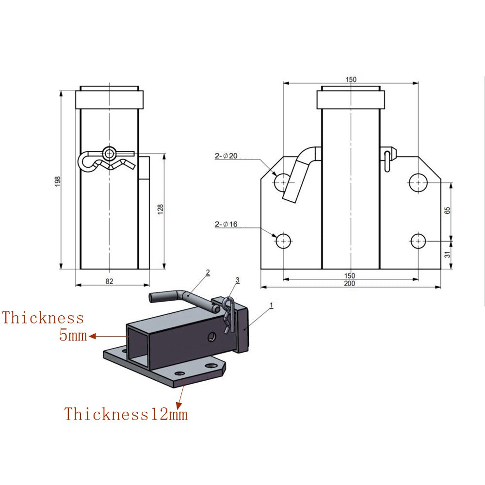 2" Bolt On Receiver Hitch for Transformer Tractor Hitch – LANDY