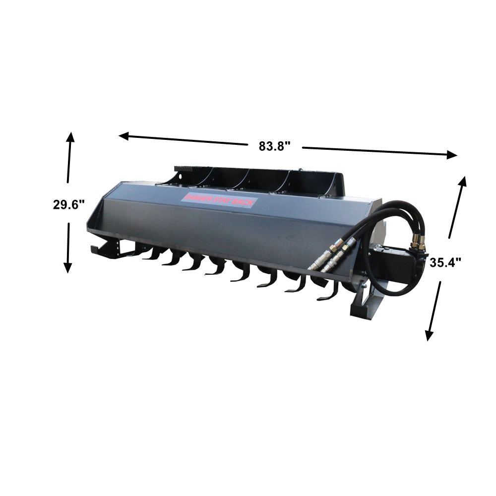 72" Skid Steer Bi-Directional Driven Rotary Tiller Attachment – LANDY