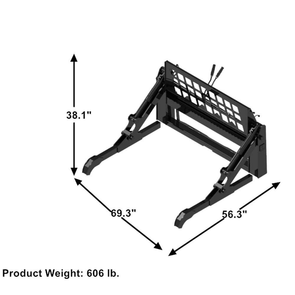 Skid Steer Two-Cylinder Pipe Pallet Fork Grapple – LANDY
