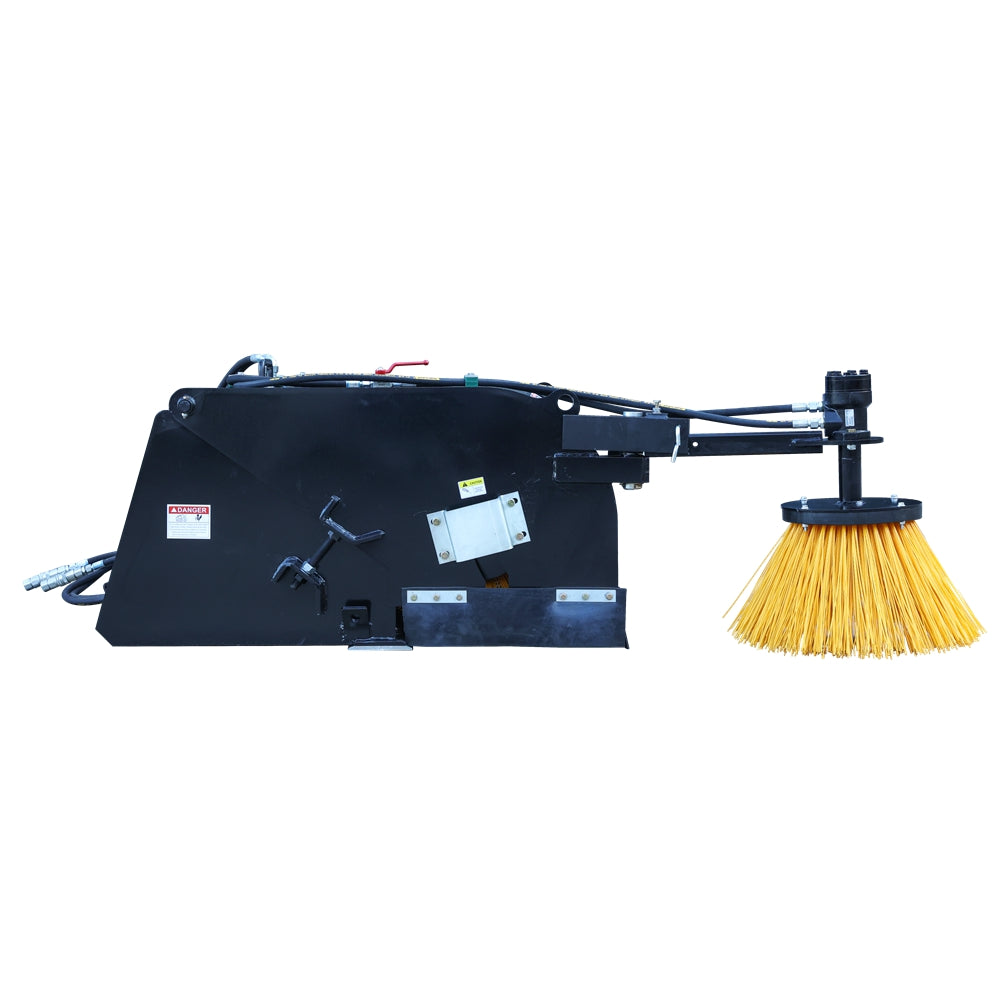 72" Skid Steer Pick up Box Broom Sweeper with Edge Brush – LANDY