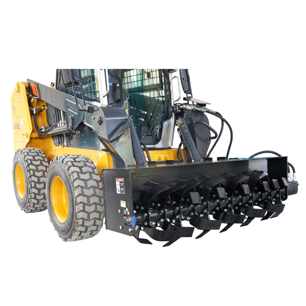 72" Skid Steer Soil Cultivator Light Duty Hydraulic Roto Tiller – LANDY