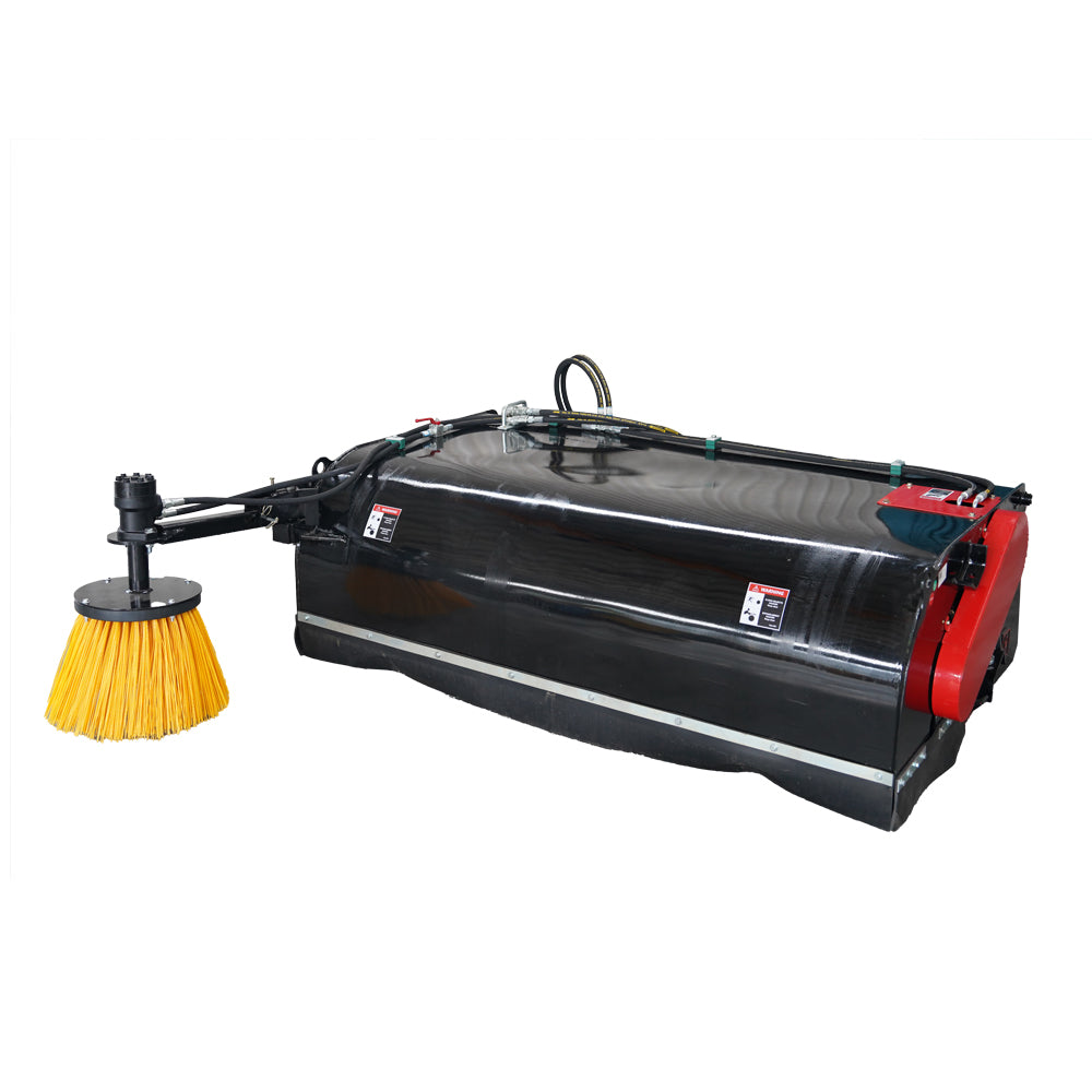 72" Skid Steer Pick up Box Broom Sweeper with Edge Brush – LANDY