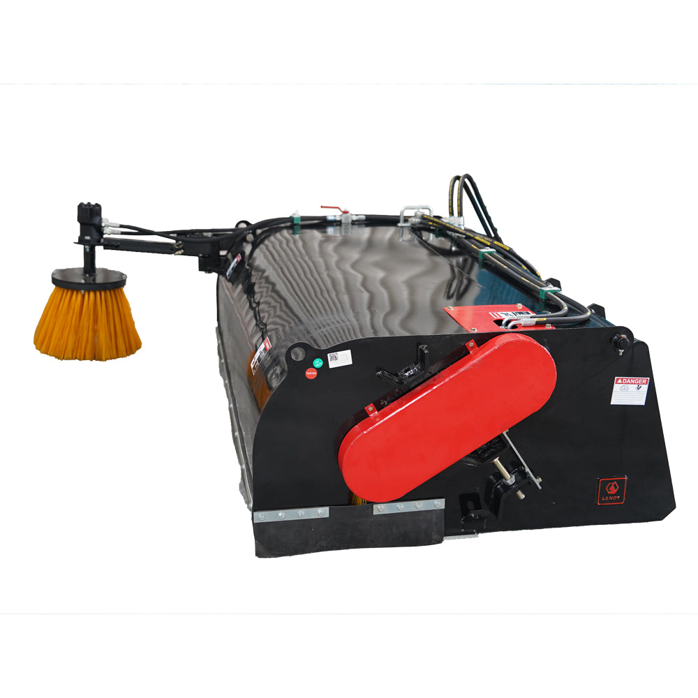 72" Skid Steer Pick up Box Broom Sweeper with Edge Brush – LANDY