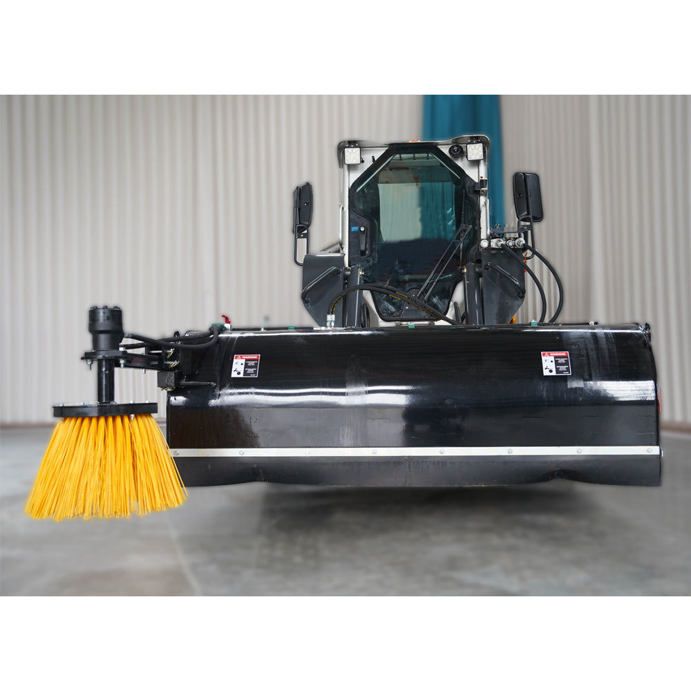 72" Skid Steer Pick up Box Broom Sweeper with Edge Brush – LANDY